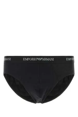 Emporio Armani Stretch Cotton Brief Set - Black
