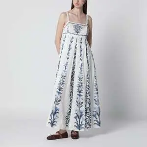FARMRIO Floral Arch Pleated Maxi Dress