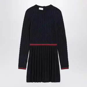 Gucci Wool Mini Dress With Web Detail
