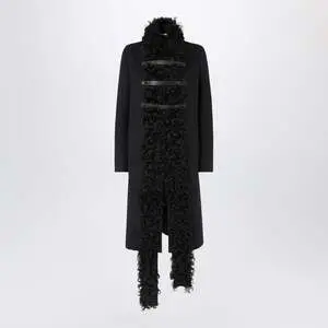 Fendi Midi Coat In Wool And Sheepskin