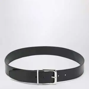 THE FRANKIE SHOP Sarno Smooth Leather Belt With Silver Buckle - Black
