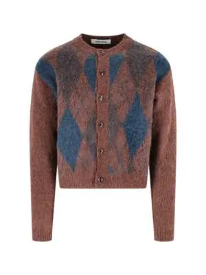 TONYWACK Argyle Mohair-blend Cardigan