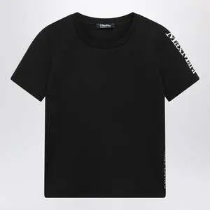 MAX MARA`S Embroidered Logo Cotton-blend T-shirt - Black