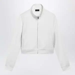 Gucci Ribbed Cotton Jersey Zip Hoodie - White