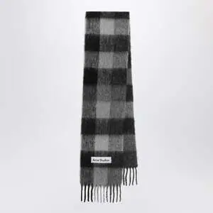 Acne Studios Checked Mohair Scarf - Grey