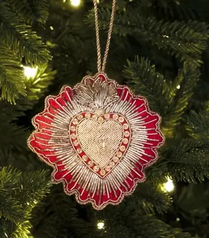 KATIE LARMOUR Flaming Heart Tree Decoration
