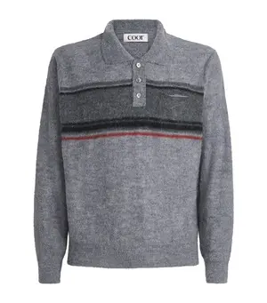 COOR Textured Stripe Polo Sweater