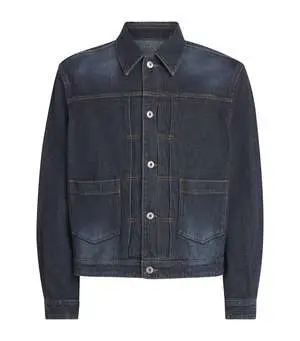 COOR Ribbed Denim Trucker Jacket - Blue