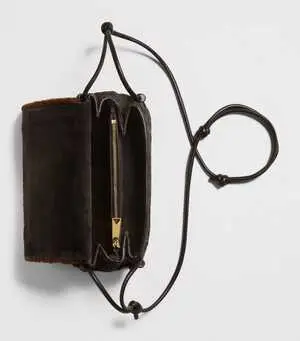 Bottega Veneta Shearling Notturno Flap Cross-body Bag - Grey