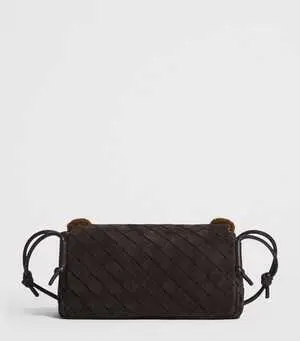 Bottega Veneta Shearling Notturno Flap Cross-body Bag - Grey