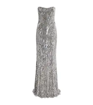Jenny Packham Embellished Euphoria Gown - Silver