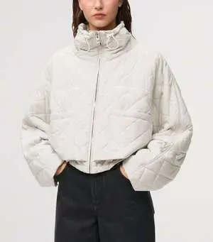 Loewe High-neck Quilted Jacket - White