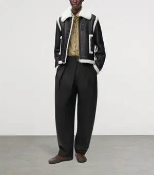 Loewe Lambskin Shearling-trim Aviator Jacket