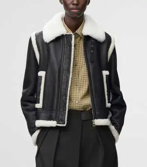 Loewe Lambskin Shearling-trim Aviator Jacket
