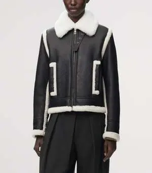 Loewe Lambskin Shearling-trim Aviator Jacket