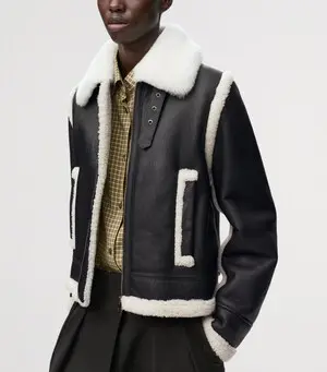 Loewe Lambskin Shearling-trim Aviator Jacket