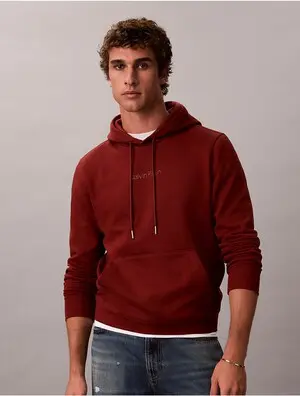 Calvin Klein Logo Hoodie - Fired Brick