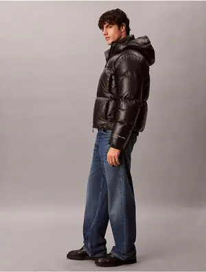 Calvin Klein Glossy Detachable Hood Down Puffer Jacket