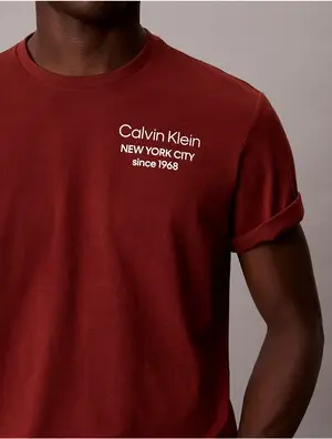 Calvin Klein Nyc Logo Graphic Tee - Fired Brick