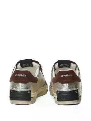 CRIME LONDON Deconstructed Metallic-effect Panelled Sneakers