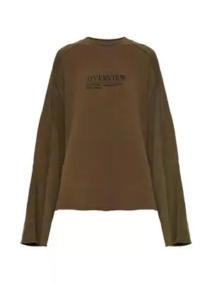 AKEP Logo-print Raw-edge Sweatshirt - Brown