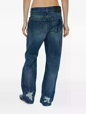 AKEP Logo-embroidered Five-pocket Jeans