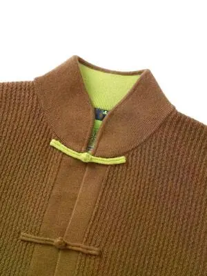 Shanghai Tang Coin Frog-fastening Cardigan - Brown