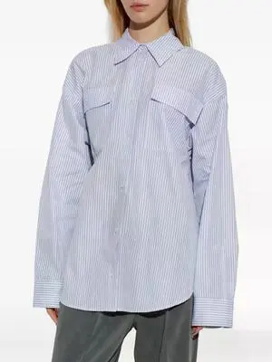 AKEP Striped Flap-pockets Shirt