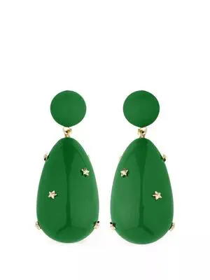 ESHVI Large Galaxy Drop Earrings - Green