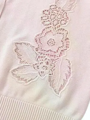 Shanghai Tang Openwork Floral-embroidered Cardigan