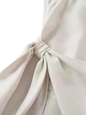 Shanghai Tang Lace-trim Silk Midi Dress