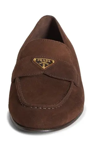 Prada Logo Suede Loafer