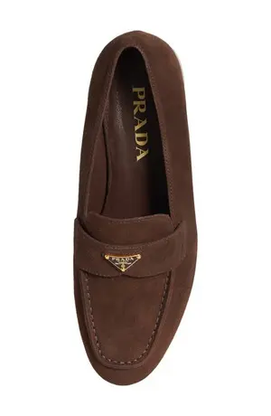 Prada Logo Suede Loafer