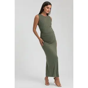 PIETRO BRUNELLI Blossom Bodycon Maternity Dress In Soft Jersey - Grape Leaf