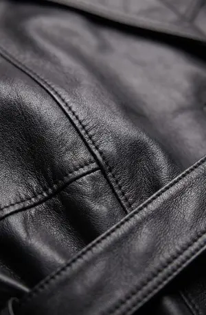 THE FRYE COMPANY Leather Trench Coat - Black