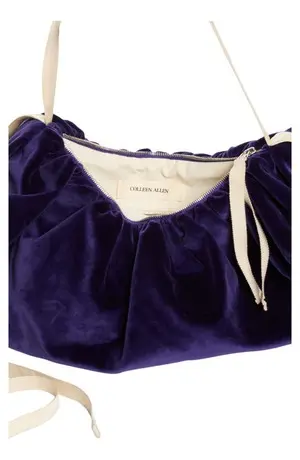 COLLEEN ALLEN Bustle Cotton Velvet Bag - Dark Iris