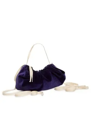 COLLEEN ALLEN Bustle Cotton Velvet Bag - Dark Iris
