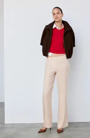 Mango Satin Straight Leg Pants