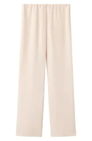 Mango Satin Straight Leg Pants - Ecru