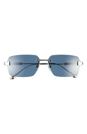 Cartier 63mm Polarized Gradient Rectangular Sunglasses