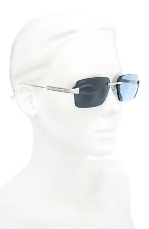Cartier 63mm Polarized Gradient Rectangular Sunglasses