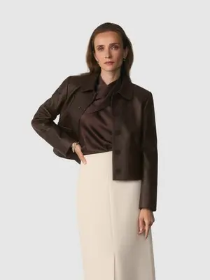 The Fold Orsini Leather Collard Jacket