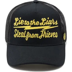 CULT OF INDIVIDUALITY Mesh Back Trucker Baseball Cap - Black/yellow