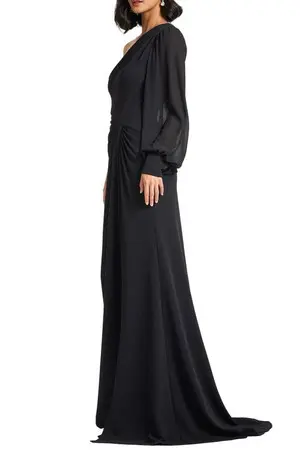 Tadashi Shoji One Shoulder Chiffon Sleeve Gown