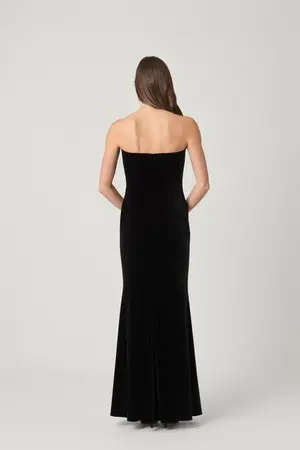 Shoshanna Gala Stretch Velvet Midnight Juniper Dress