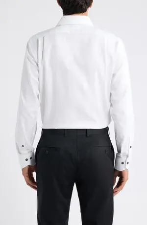 Lorenzo Uomo Trim Fit Basketweave Dress Shirt