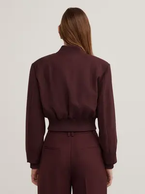 Witchery Shoulder Pad Cropped Bomber Jacket