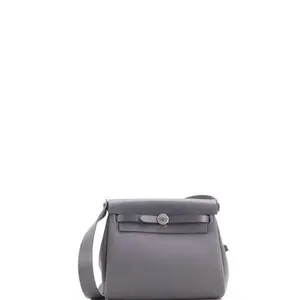 Hermès Herbag Zip Toile And Leather 20 - Grey