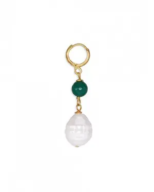 OTTOMAN HANDS Dawn Pearl Huggie Earrings