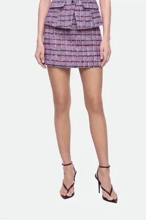 NOCTURNE Textured Tweed Midi Skirt